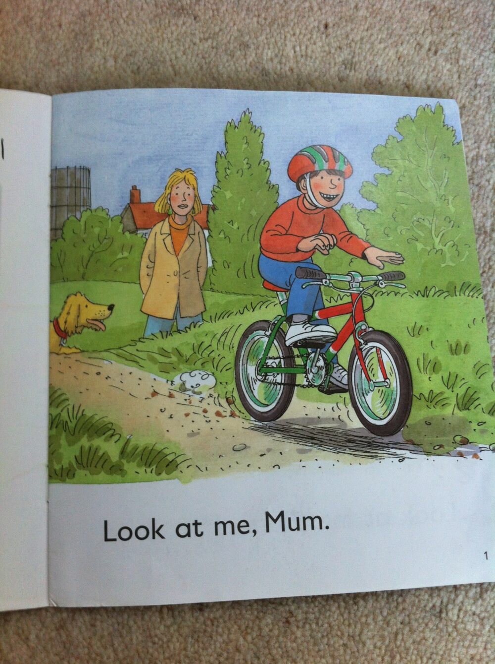 Our 4 year old reviews "Look at Me" a book about children riding bikes
